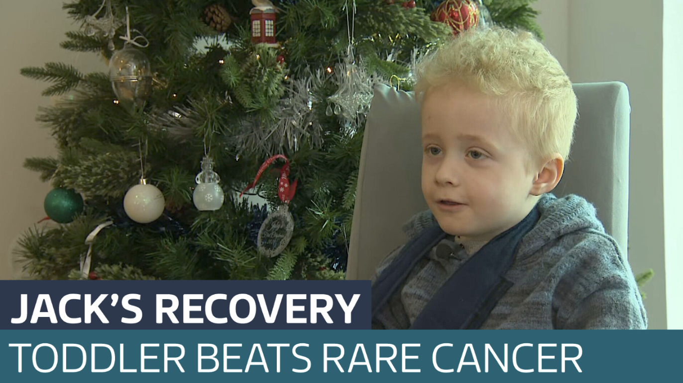 A toddler diagnosed with a rare type of cancer has returned to school ...