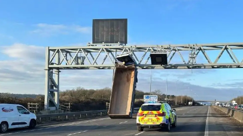 Tipper truck driver found guilty after crashing into M5 gantry | ITV ...