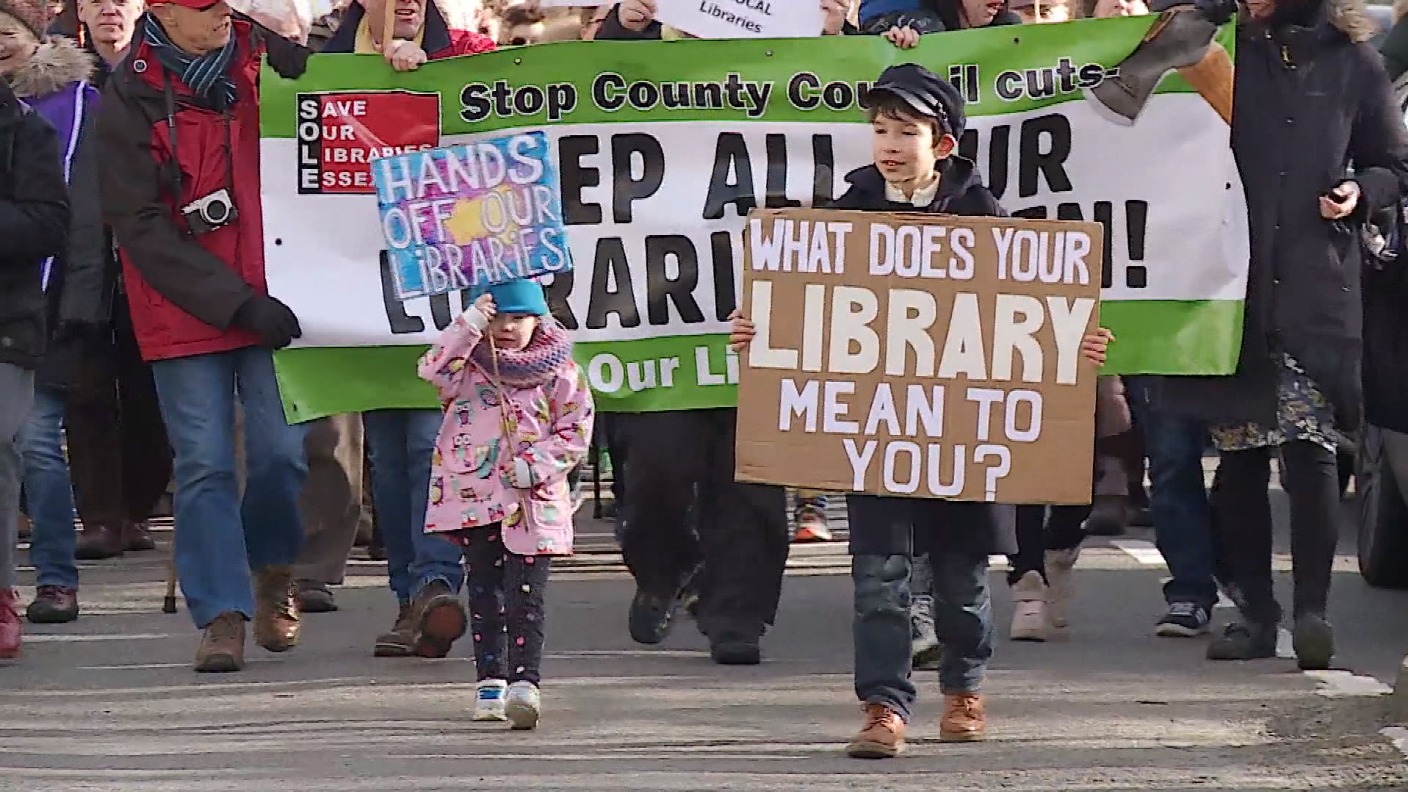 Hundreds march against library closures in Essex | ITV News Anglia