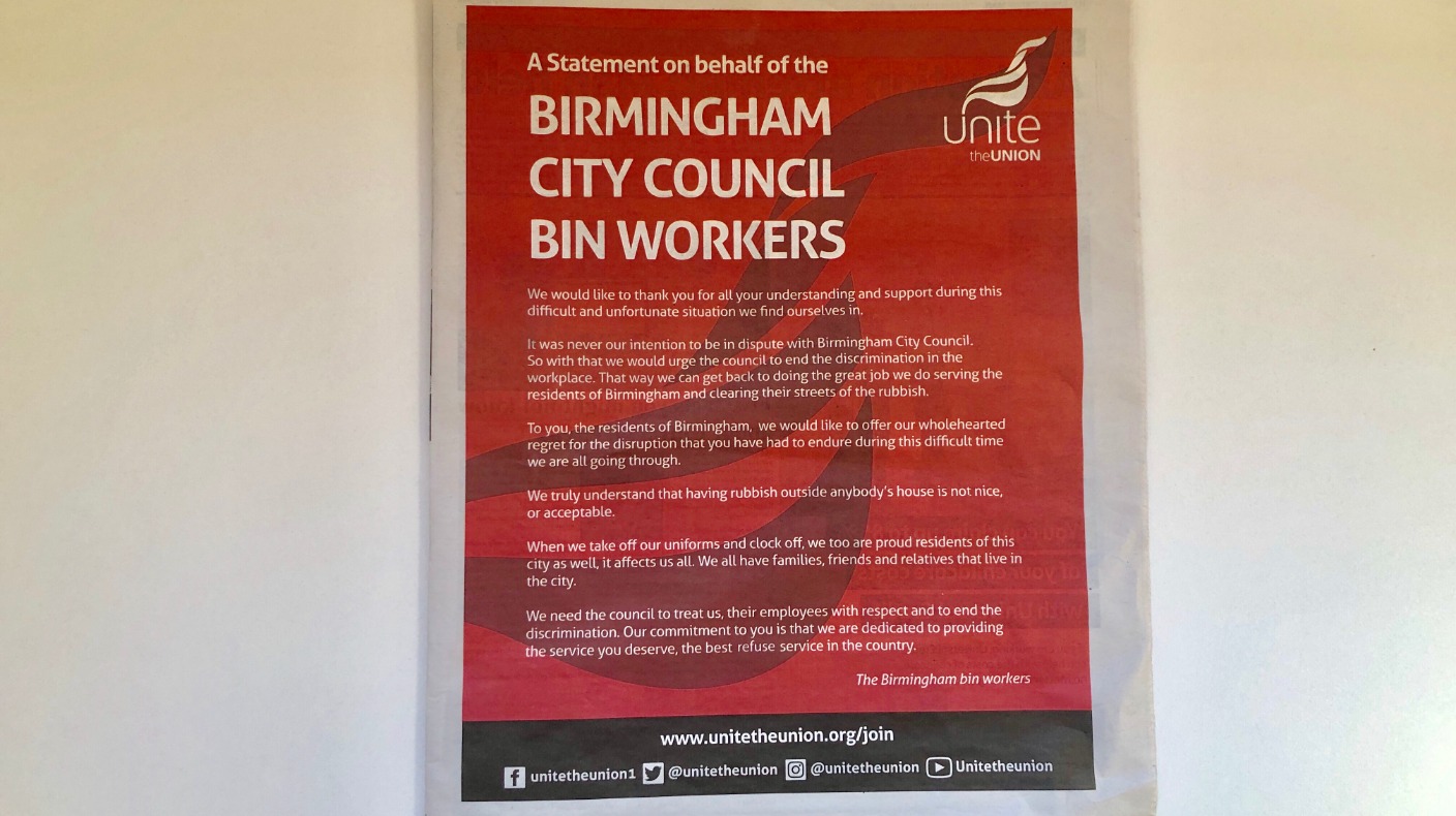 Union's full-page newspaper ad to Birmingham residents | ITV News Central