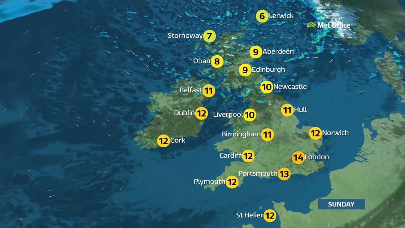 Cloud and light rain to start, brighter spells later on | ITV News