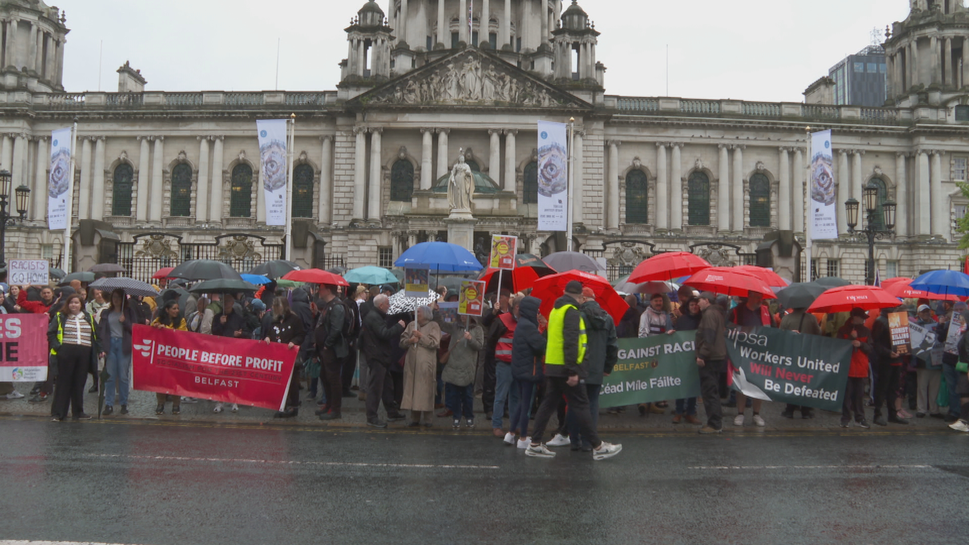 Hundreds attend anti-racism rally in Belfast after week of Northern ...