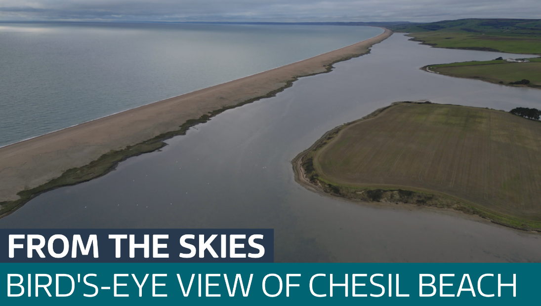 A bird's-eye view of Dorset's Chesil Beach - Latest From ITV News