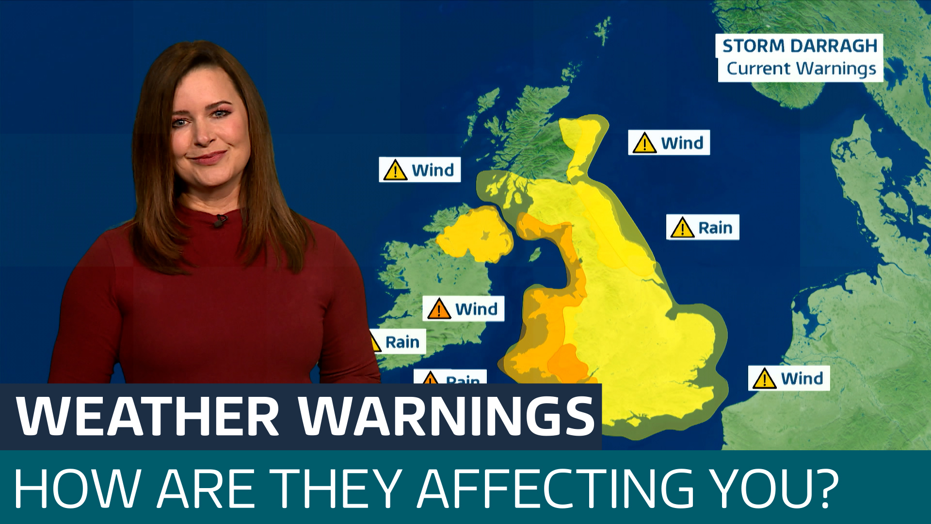 Where are the weather warnings in place and how long will Storm Darragh ...