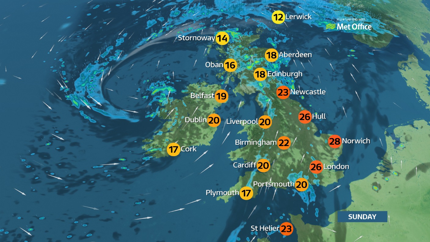 Hot day for the UK with chance of showers in the north | ITV News