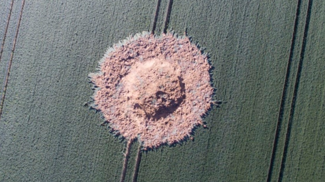 Crater appears in German cornfield after Second World War bomb explodes ...
