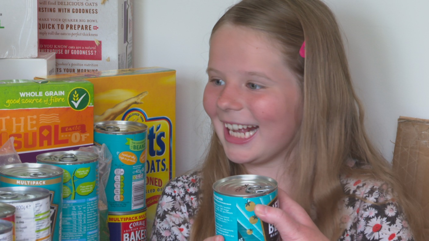 Girl, 9, sets up food collection campaign to feed homeless | ITV News ...