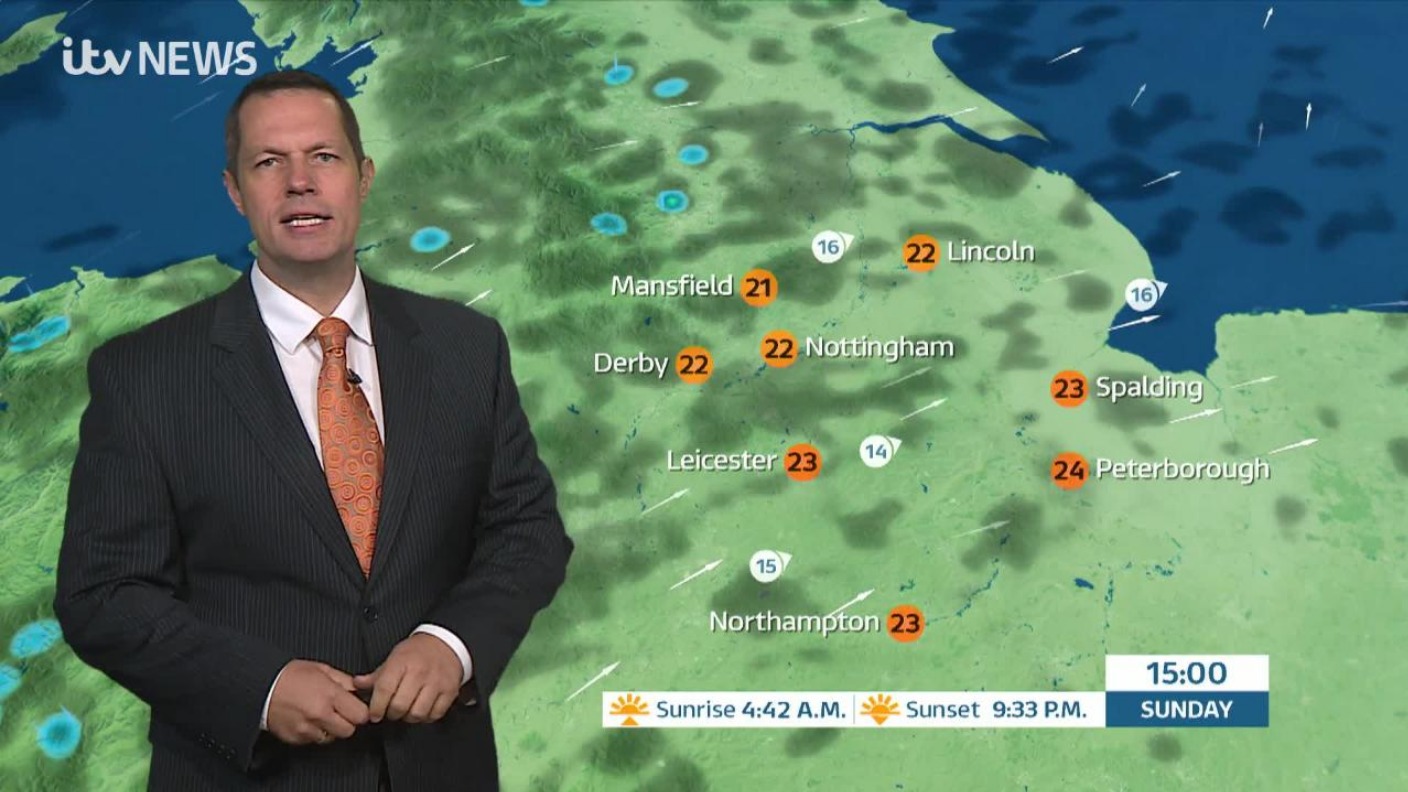 East Midlands Weather: Turning cooler and fresher | ITV News Central