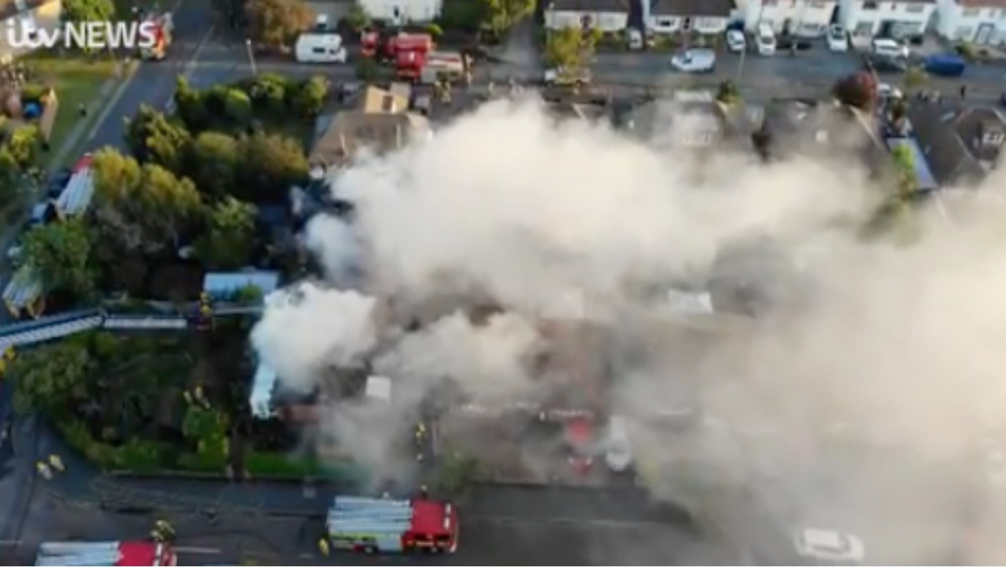 Fire rips through row of houses in Christchurch | ITV News Meridian