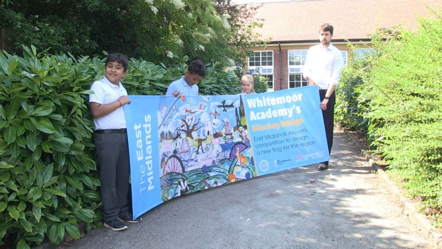 Schoolchildren fly the flag for East Midlands airport | ITV News Central
