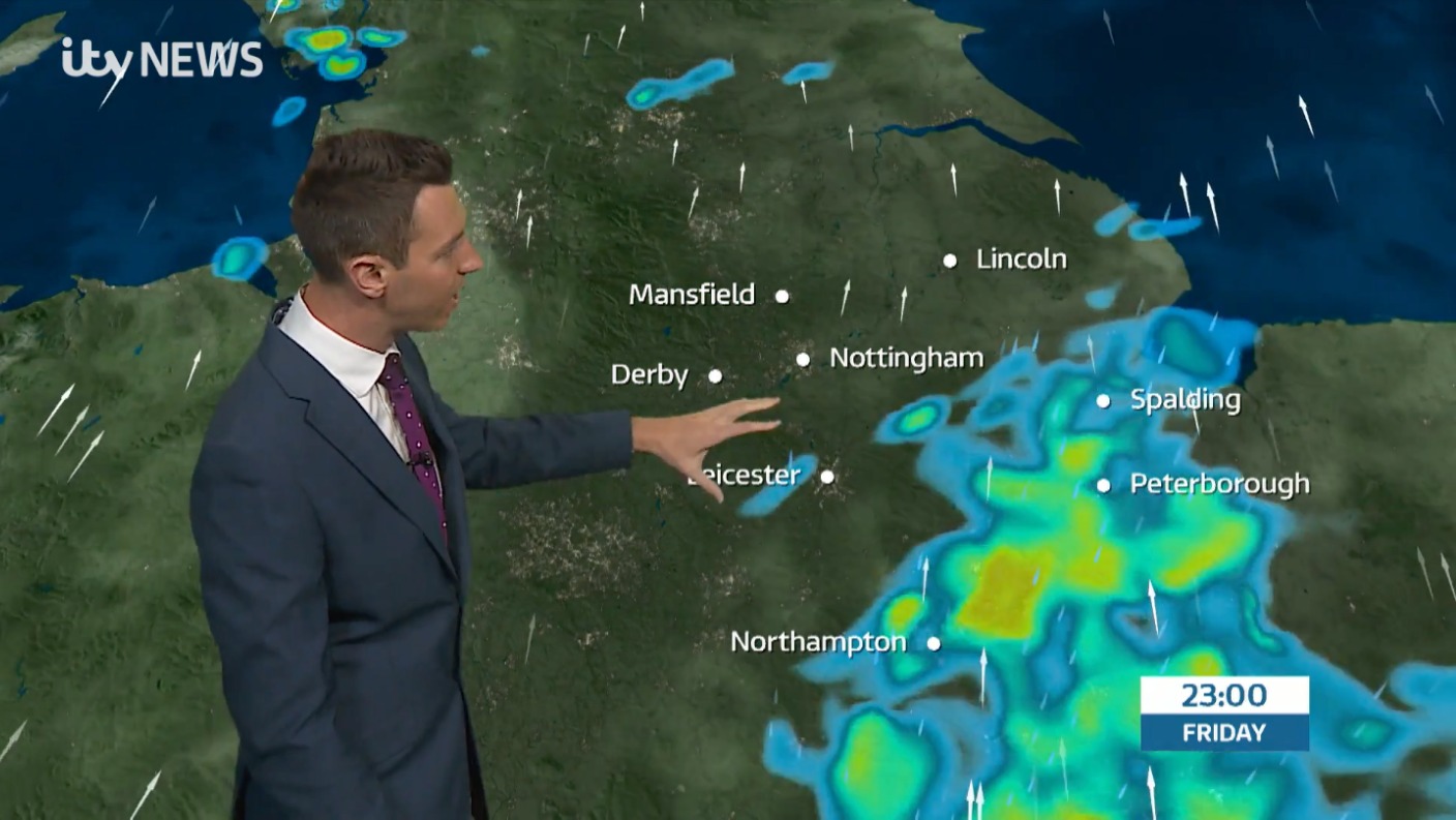 East Midlands Weather: Heavy rain on Friday. | ITV News Central