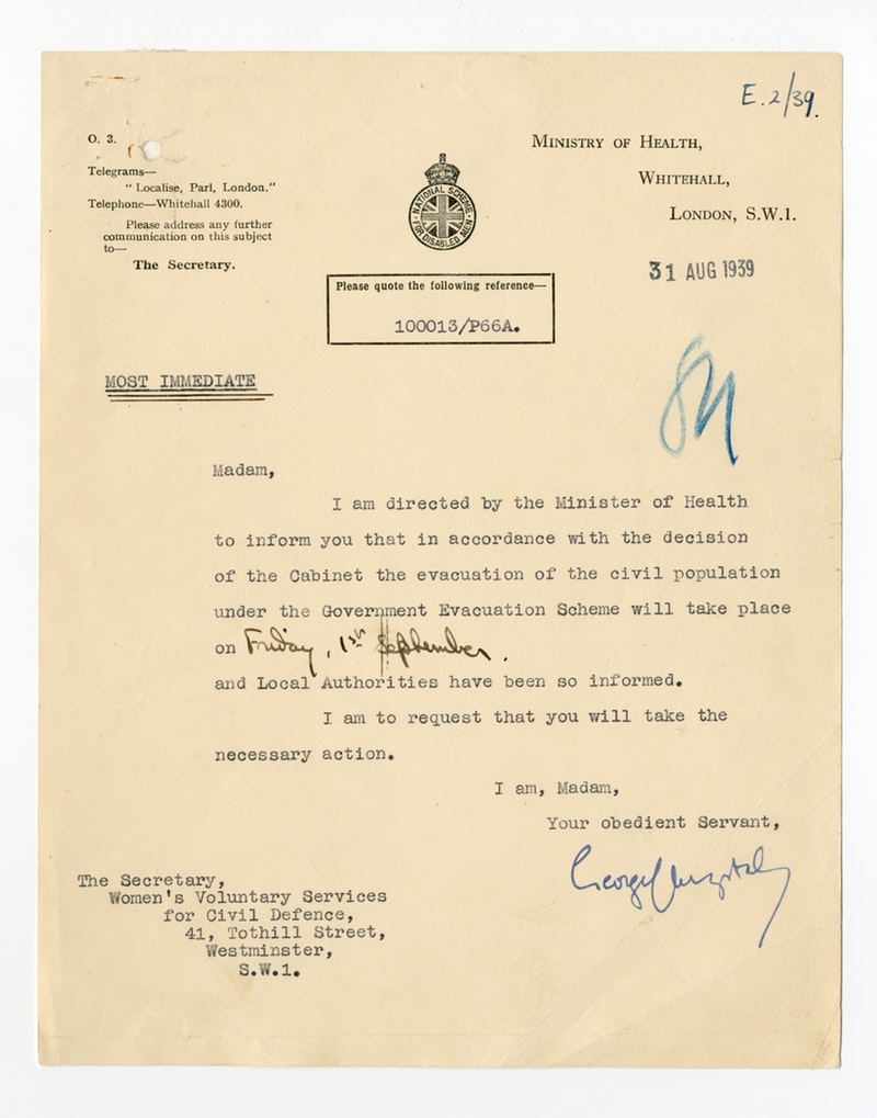 Evacuation Ww2 Letters