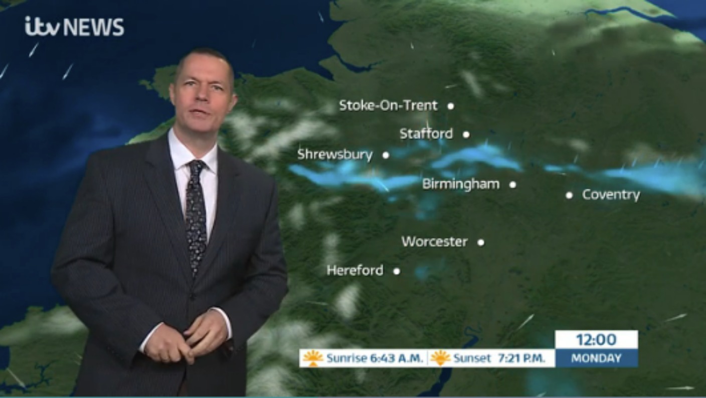West Midlands Weather: A cloudy night, patchy light rain. Rain clearing ...