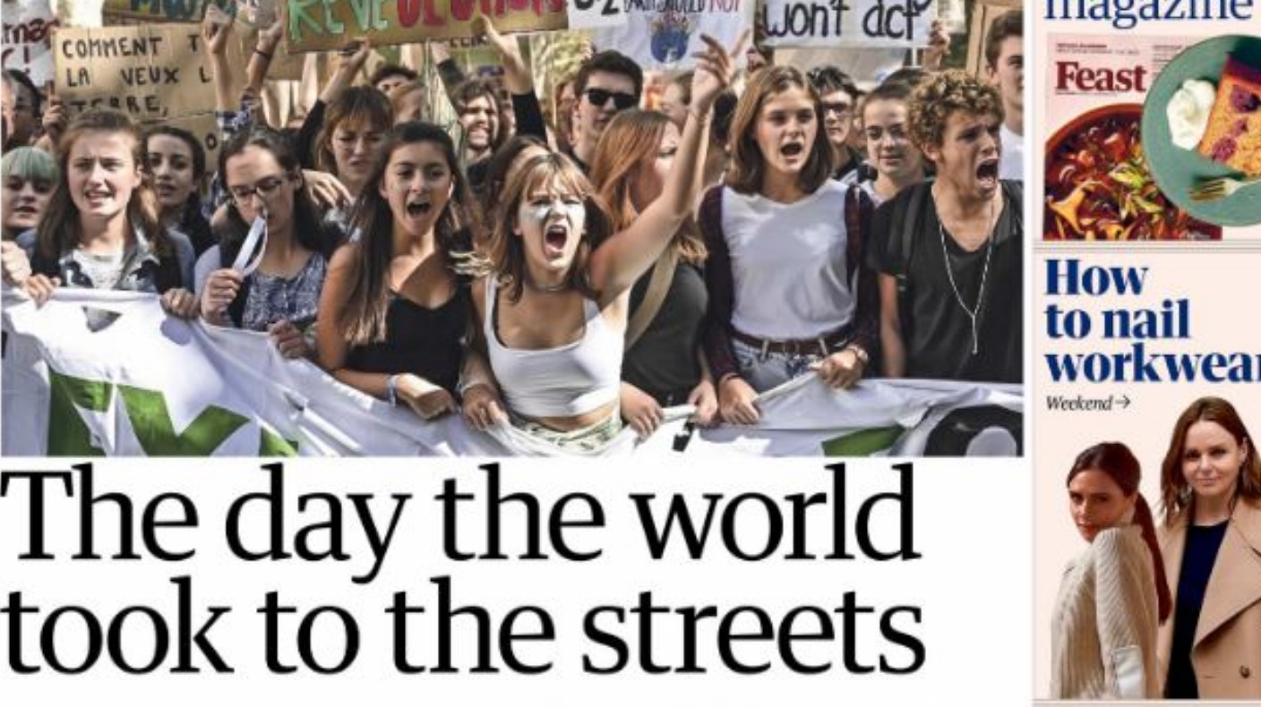 Thomas Cook troubles and climate change protest lead today's papers ...