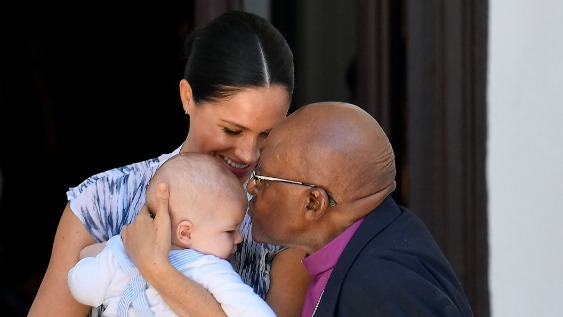 Archie meets Archbishop Desmond Tutu with mum and dad Meghan and Harry ...