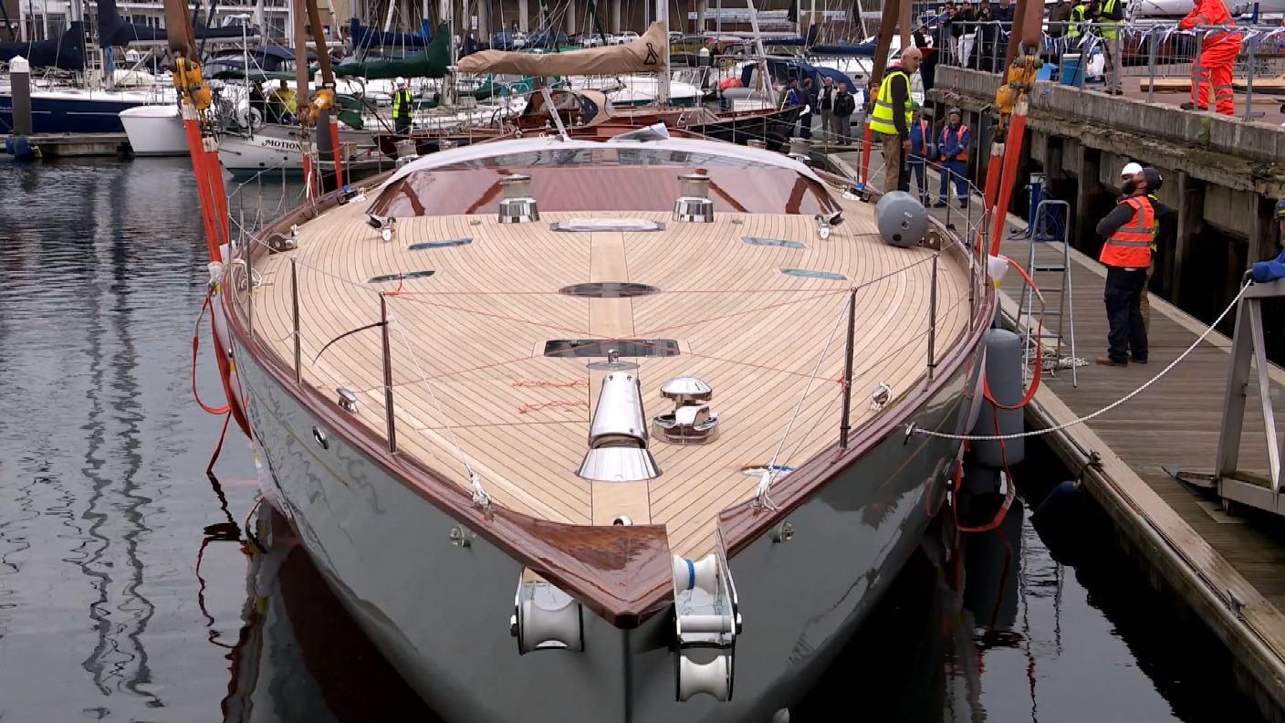 Multi-million pound eco yacht launched in Ipswich | ITV News Anglia