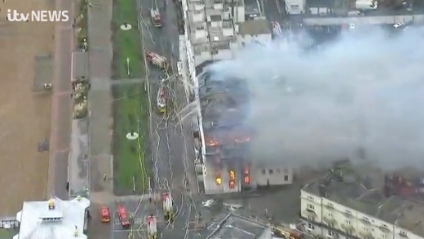 Permanent cordon put around seafront hotel gutted by huge fire | ITV ...