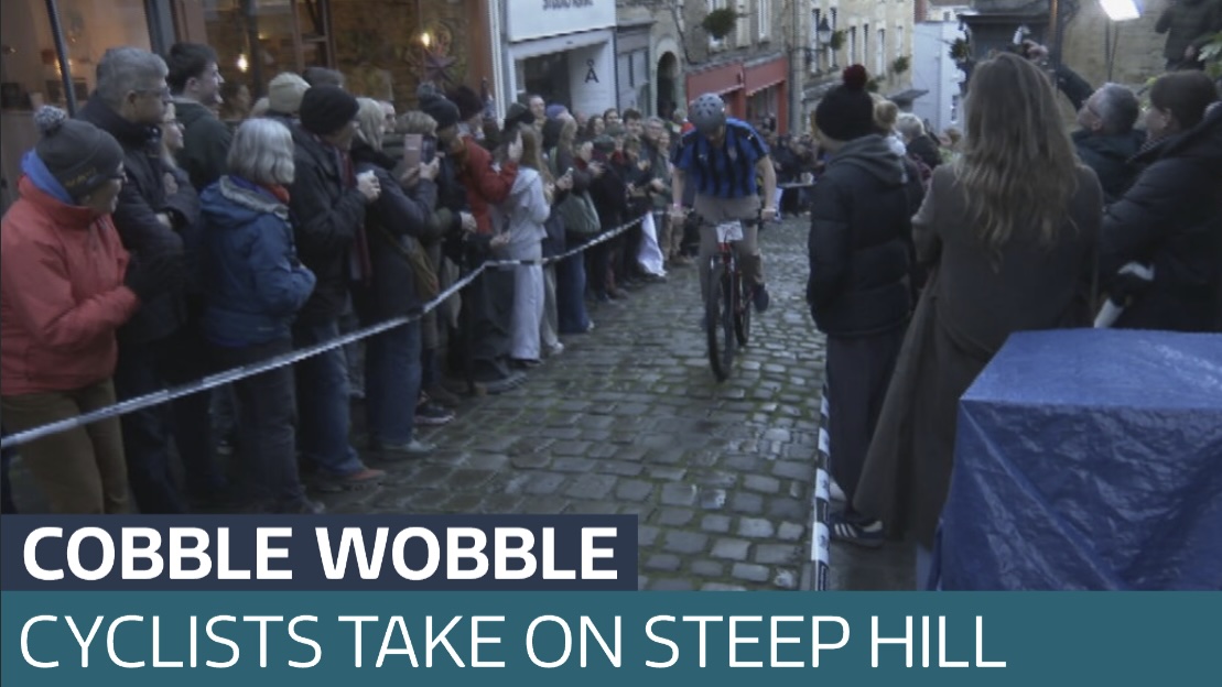 Cyclists take on 'Cobble Wobble' challenge - Latest From ITV News