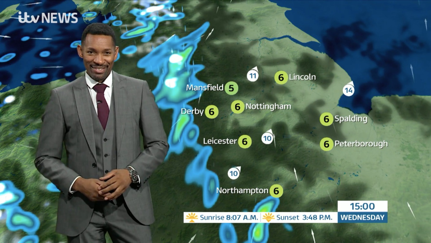 East Midlands Weather: Rain clearing overnight, then windy but dry ...