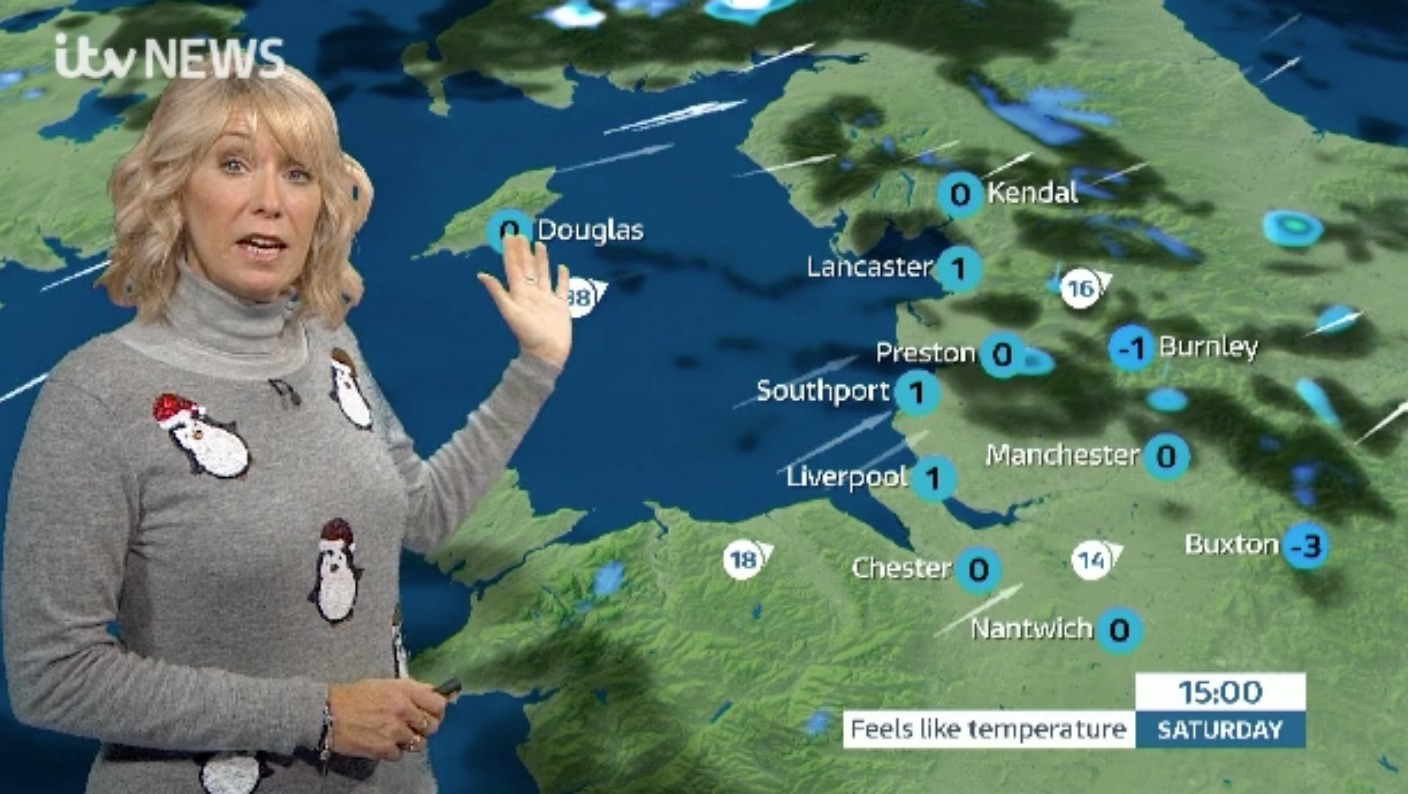 Messy, cold Saturday weather picture | ITV News Granada