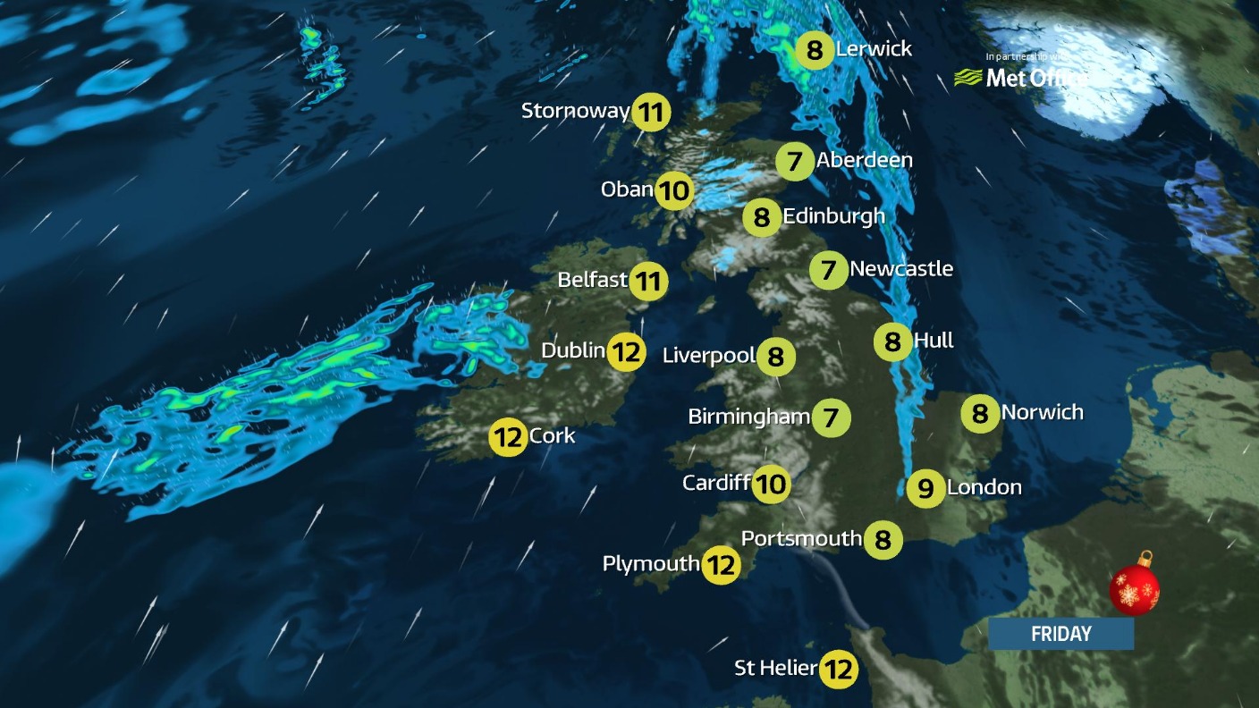 Cloudy and mild with light and patchy rain for most | ITV News