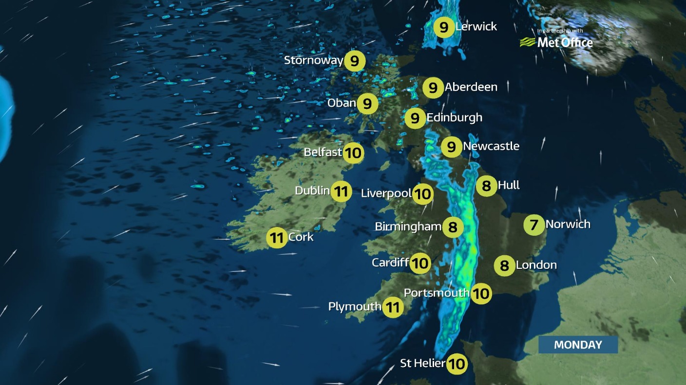 Wet and windy weather spreading across the country | ITV News