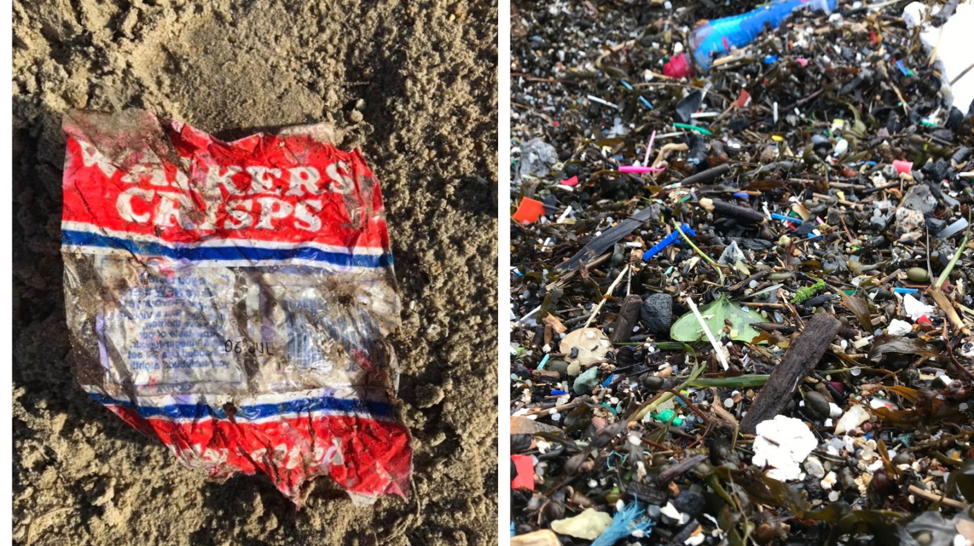 Beach cleaners find 35 year old crisp packet among 850 kilos of plastic ...