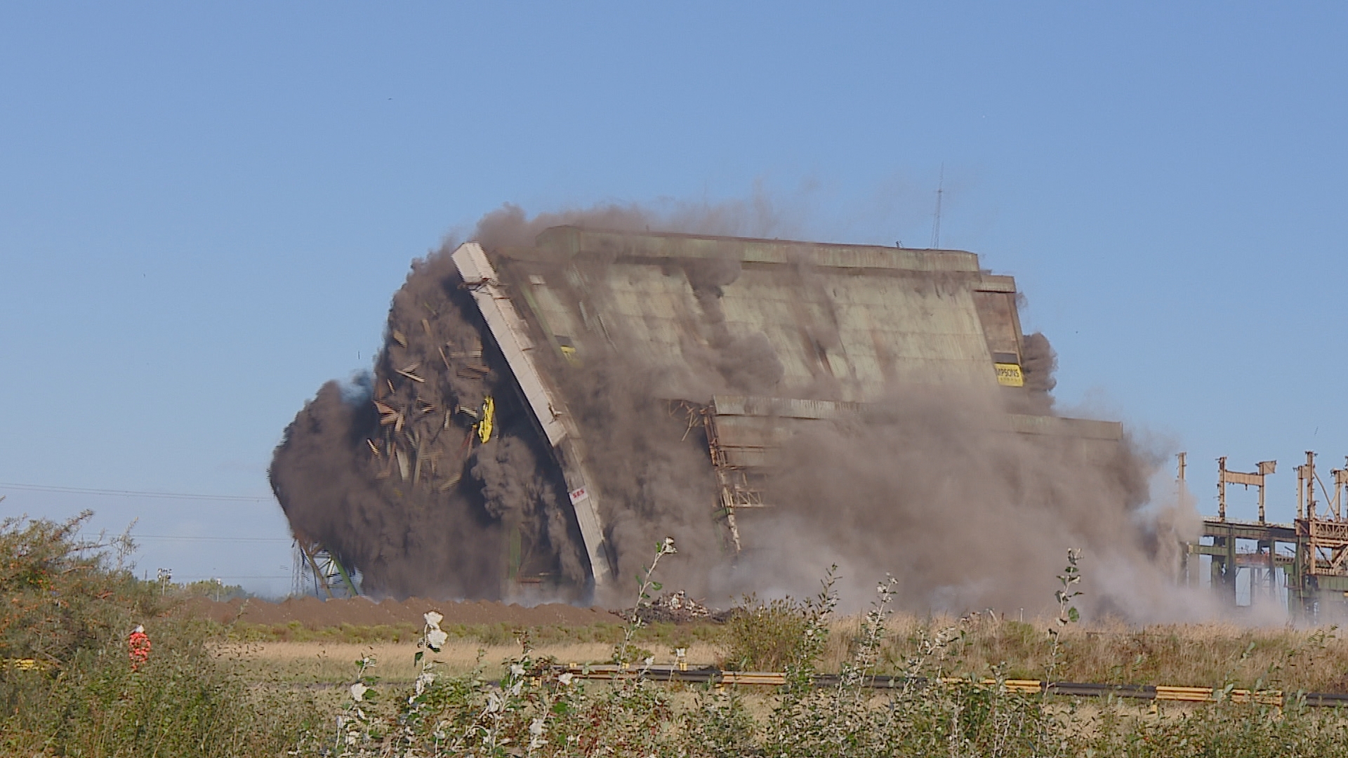 Controlled blasts demolish former Redcar steelmaking plant | ITV News ...
