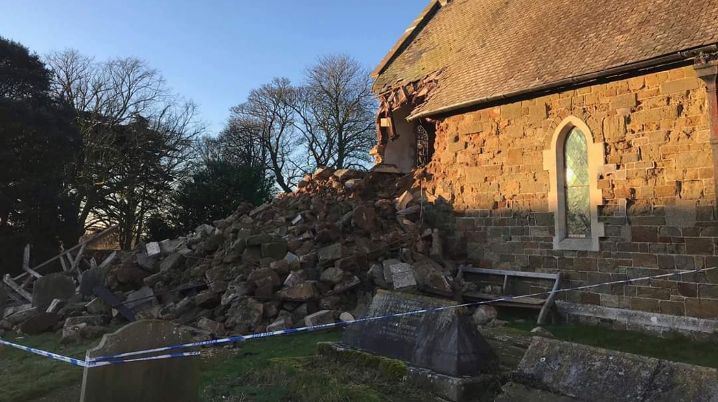 Fundraising appeal launched after church tower collapse | ITV News Calendar