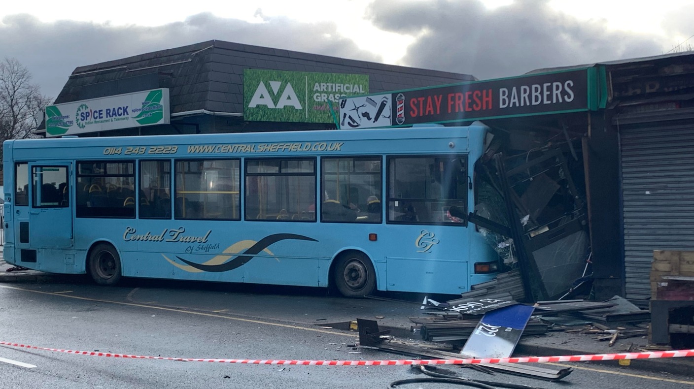 Children injured as bus crashes into shop in Sheffield | ITV News Calendar
