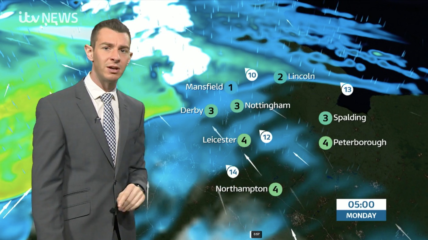 East Midlands Weather: Dry, chilly evening. Rain and hill snow ...
