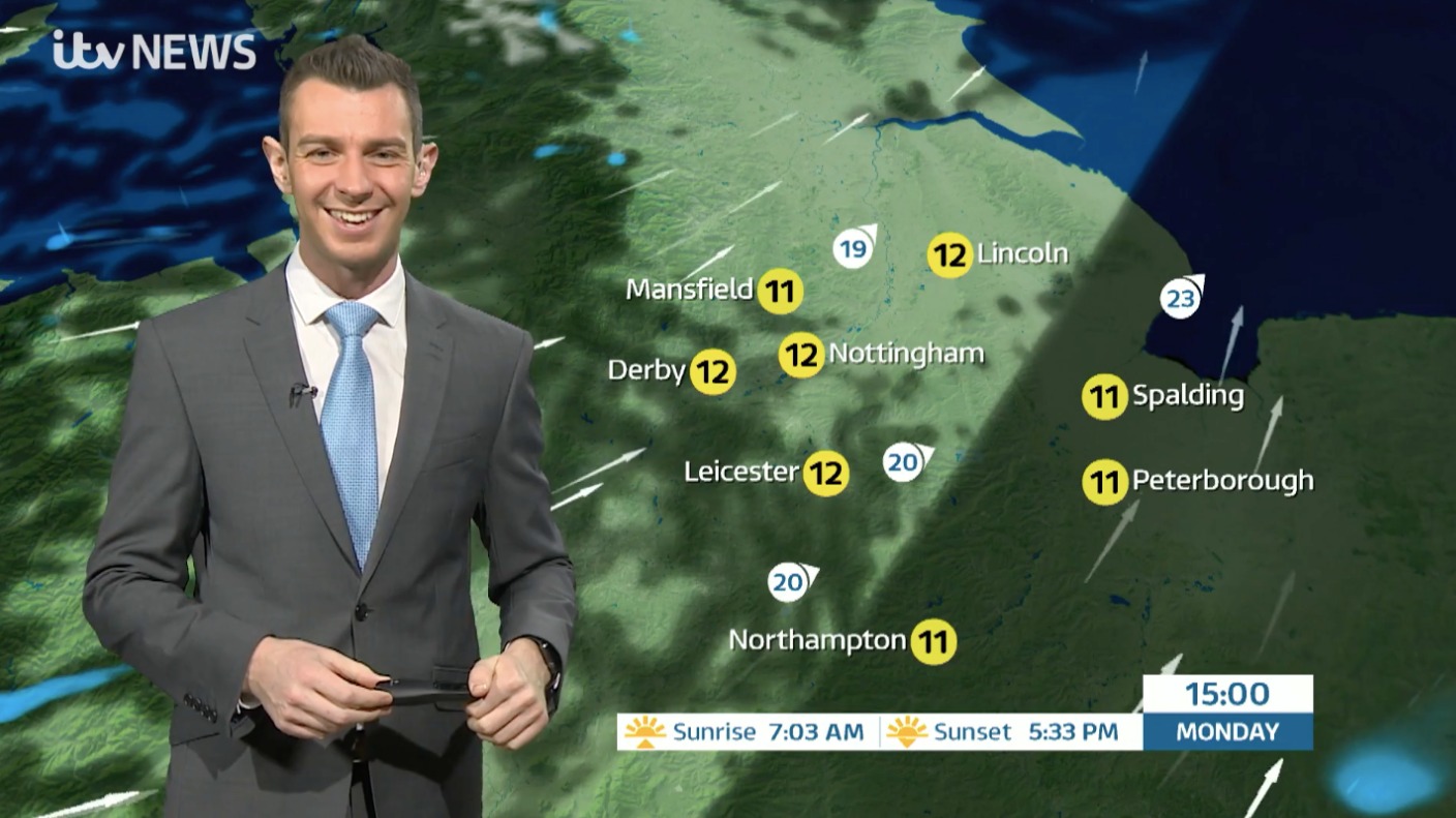 East Midlands Weather: Rain and hill snow spreading east | ITV News Central