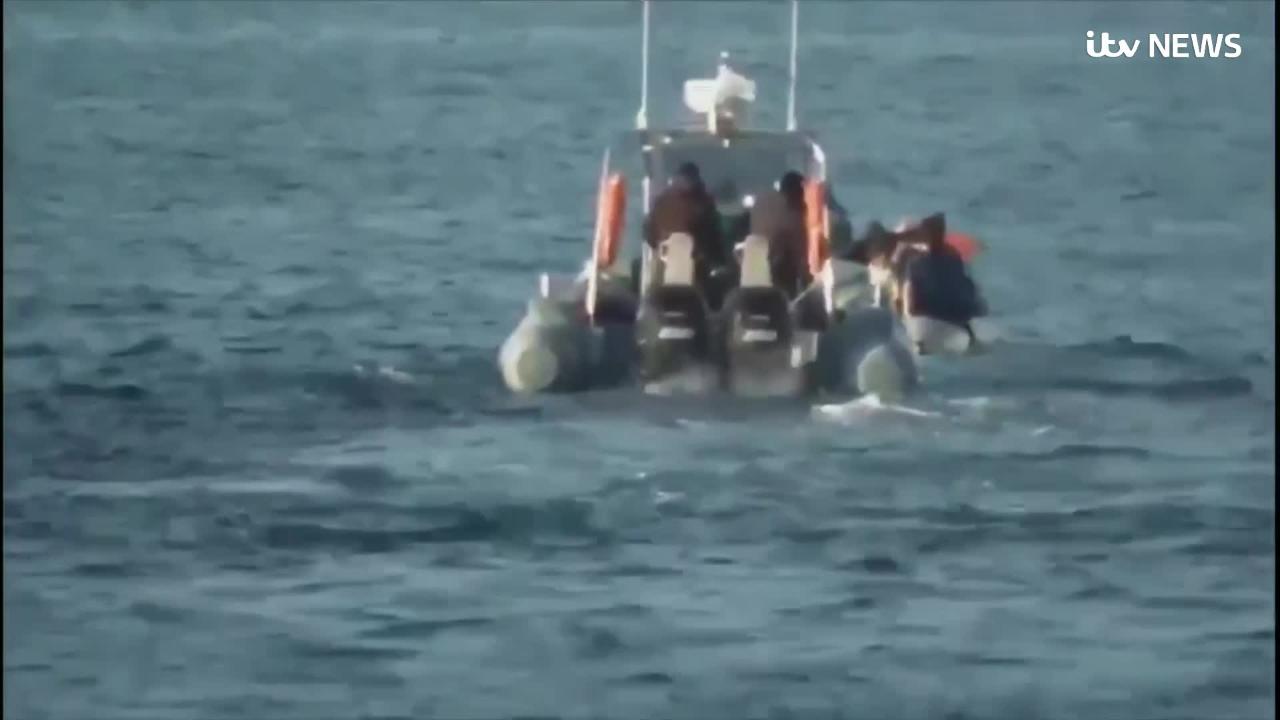 Greek coast guard fire warning shots towards migrant boat | ITV News