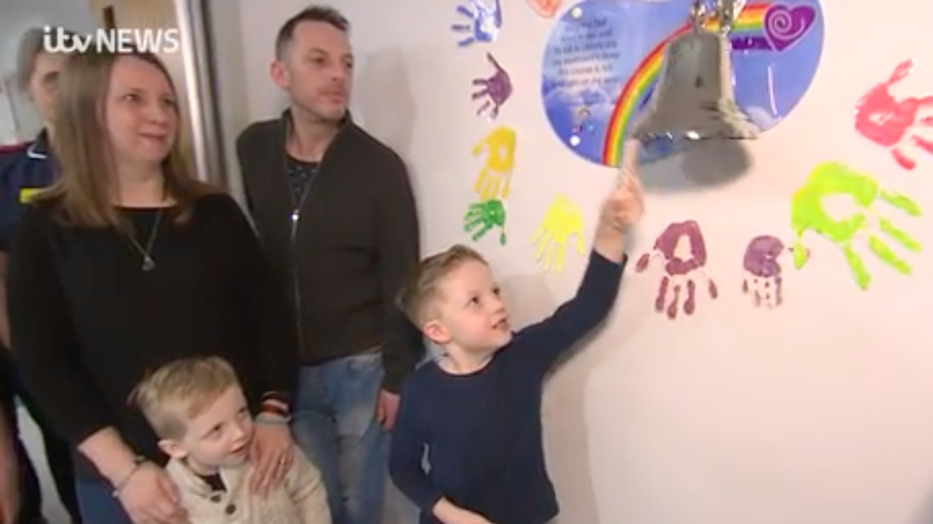Brave seven-year-old Ollie rings out the changes in cancer ward | ITV ...