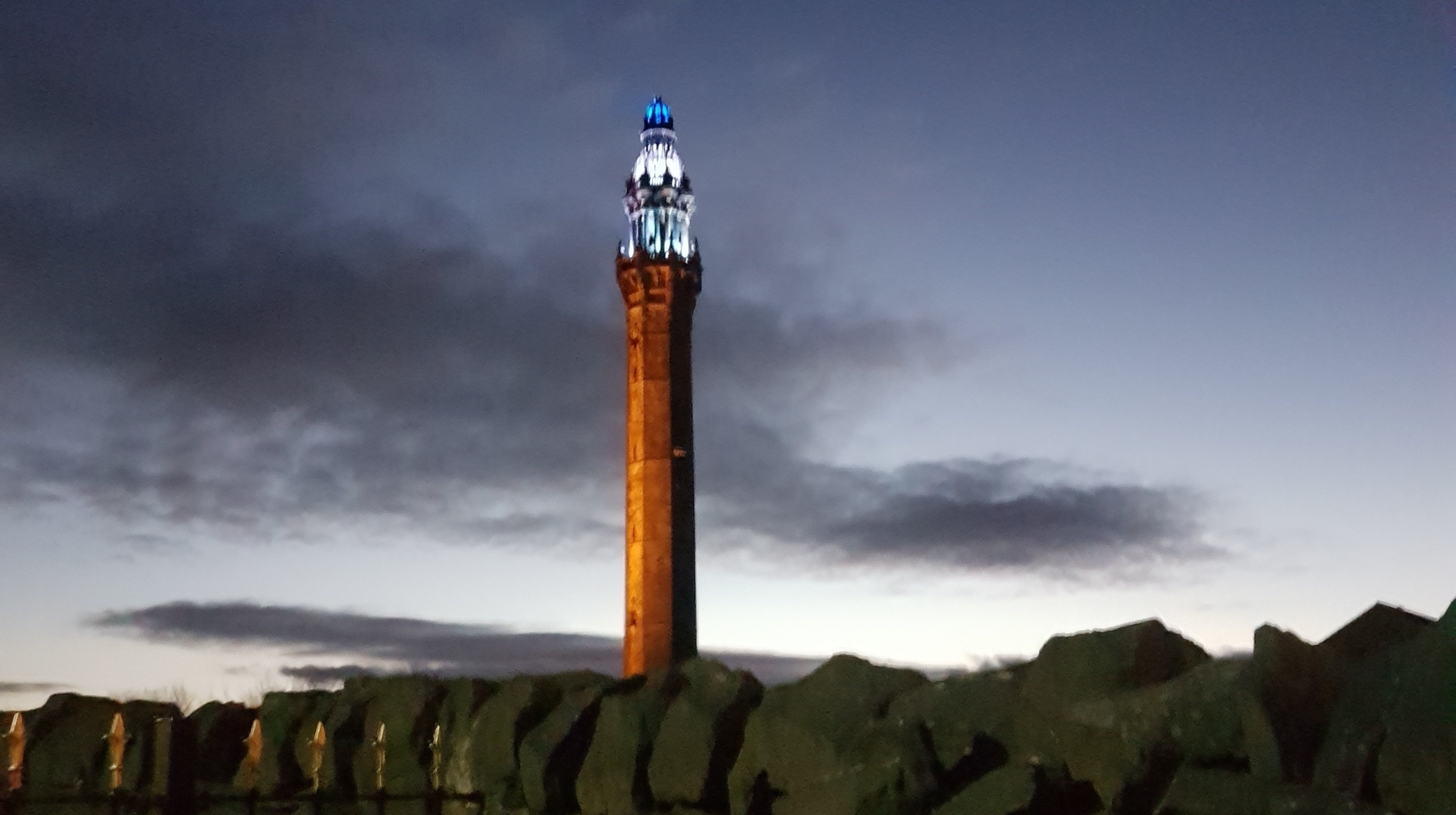 Wainhouse Tower in Halifax lights up blue to thank NHS staff and other ...