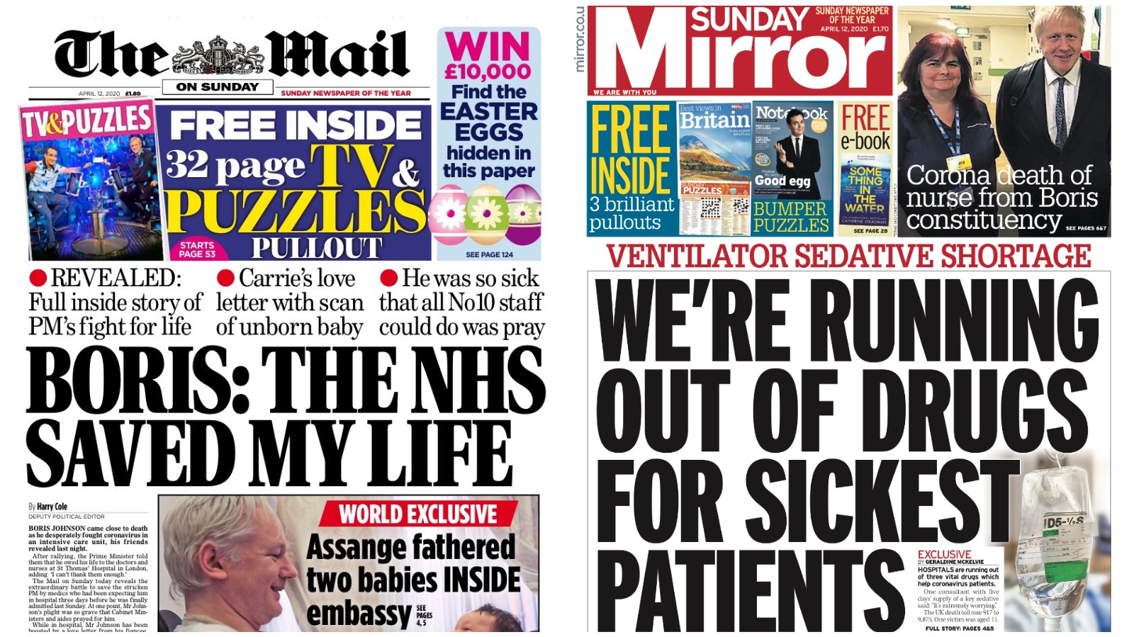 PM's NHS thanks and hospital drug shortages among front page stories on ...