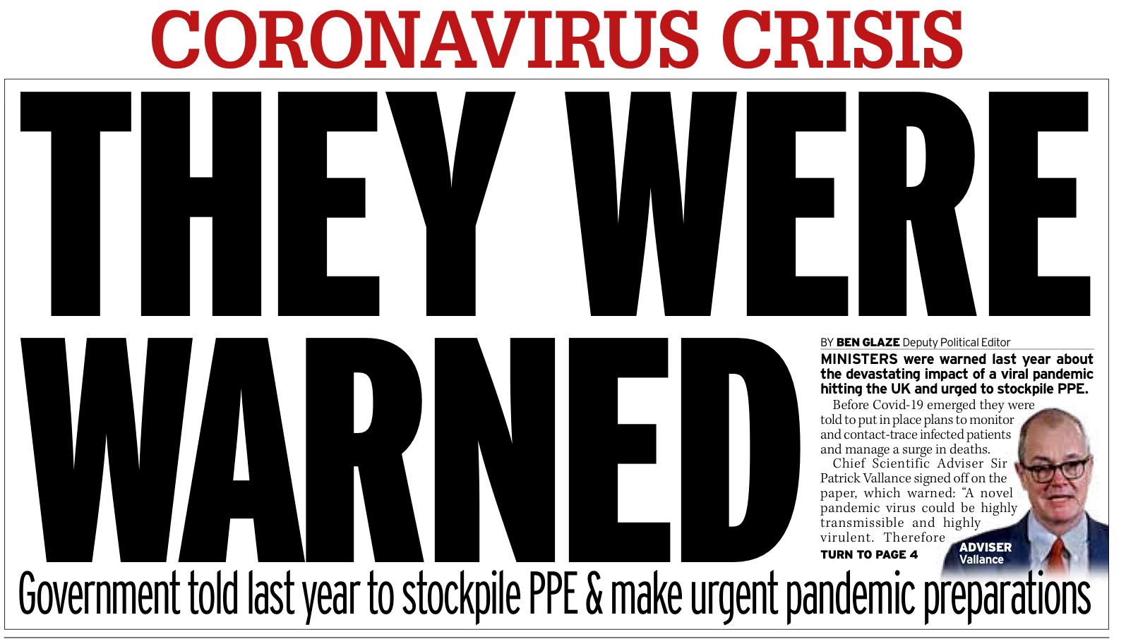 Coronavirus dominates Saturday's newspaper front pages | ITV News