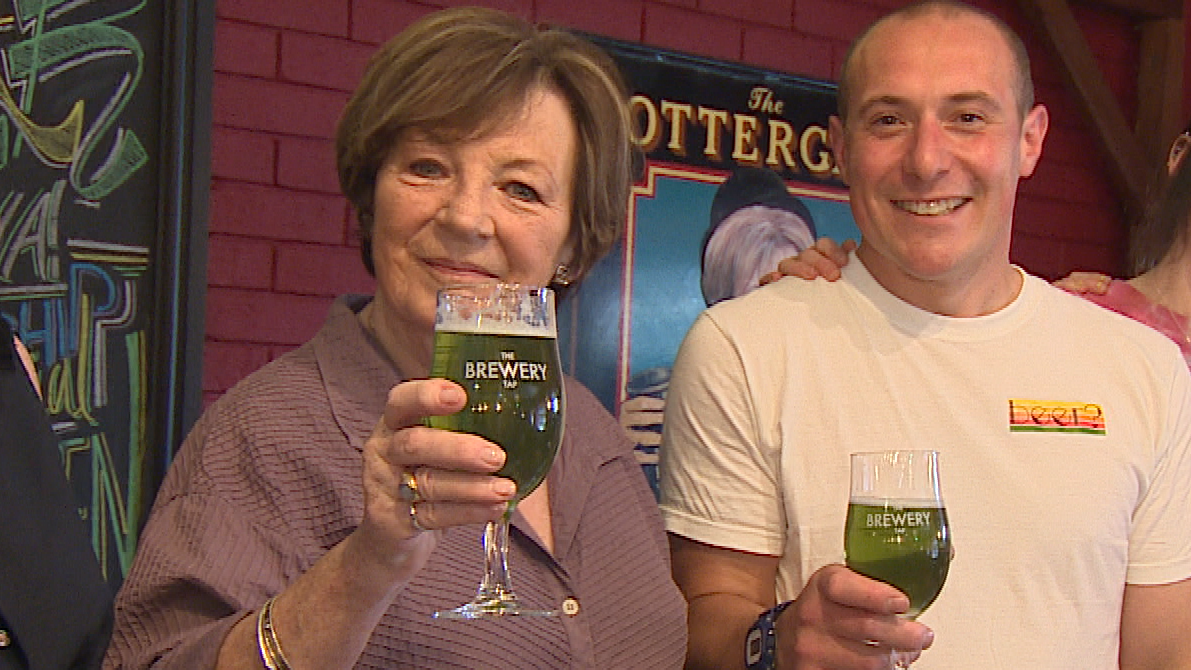 Norwich City's Delia Smith gives thumbs up to pint brewed in her honour ...