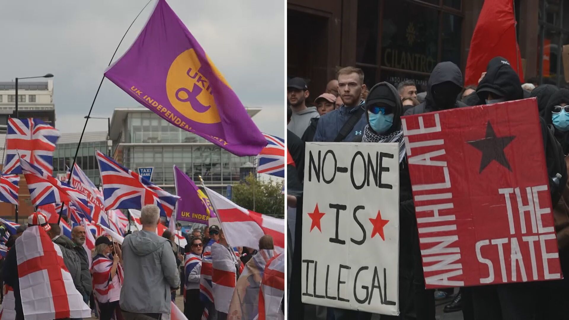 Protests and counter-protests clash in Newcastle city centre amid heavy ...