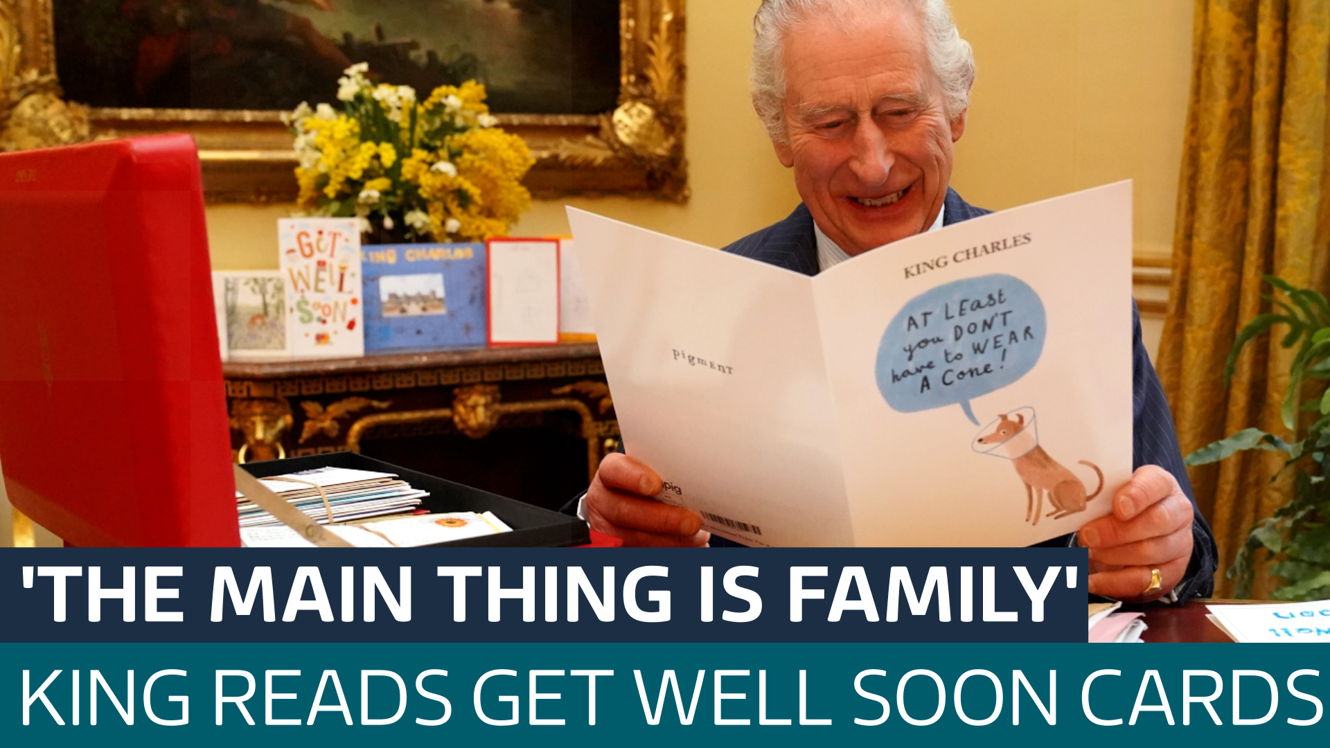 King shown opening some of the 7,000 letters and cards received since ...