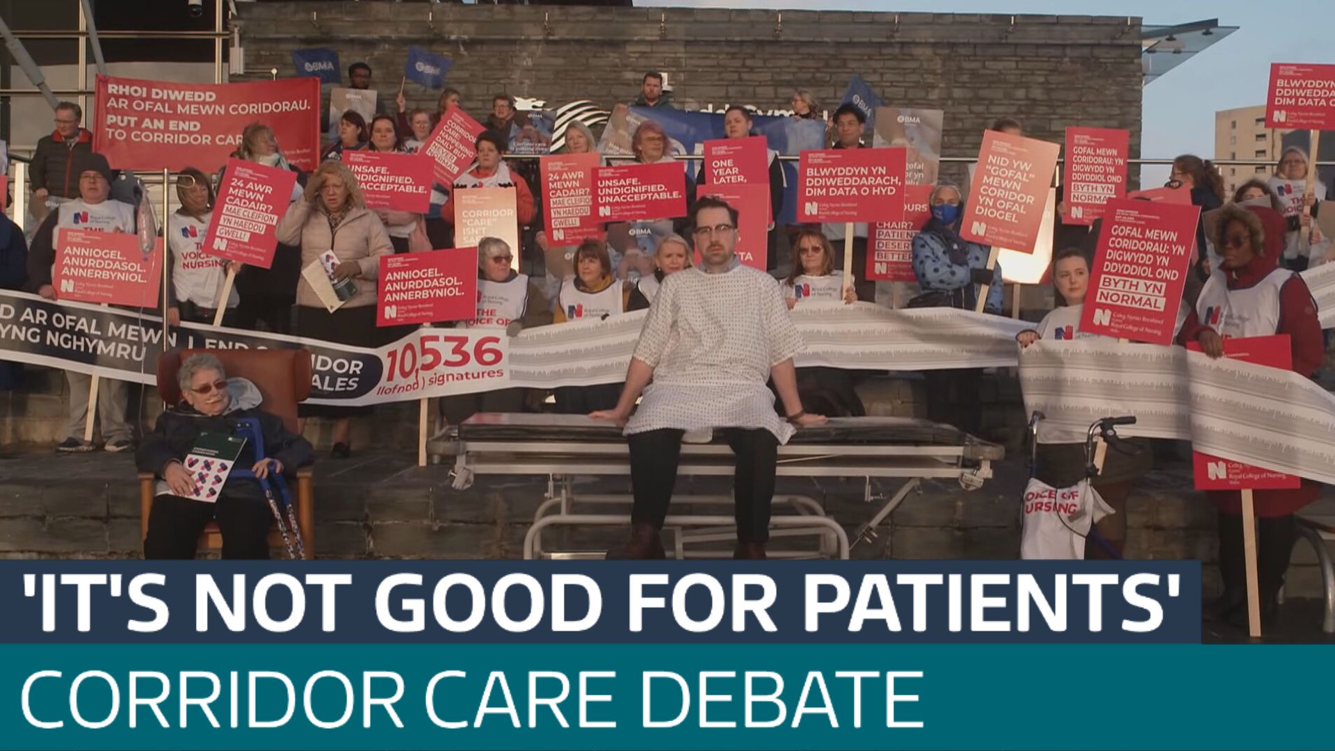 Senedd Members debate the ongoing issue of corridor care in Wales ...