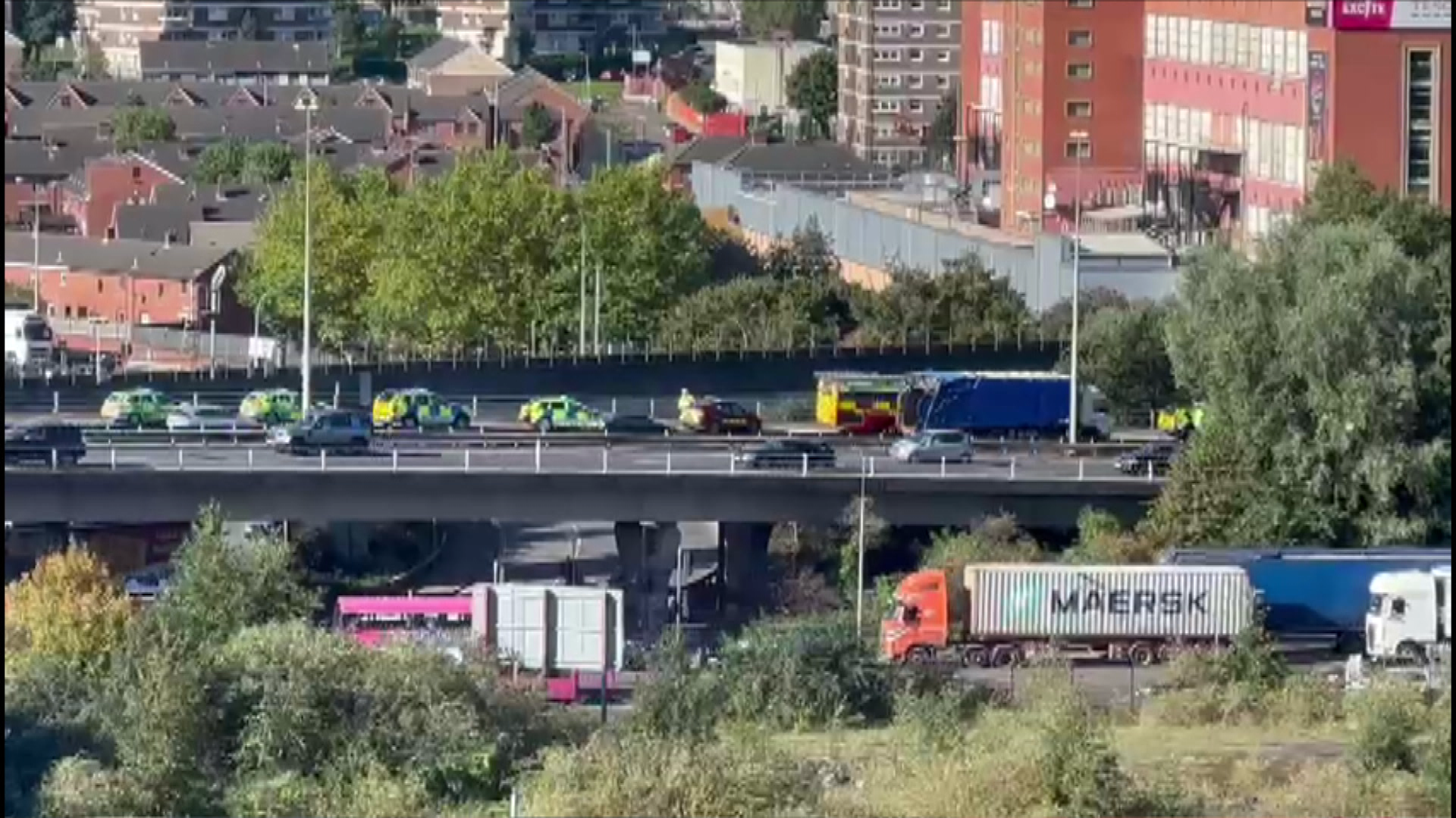 Emergency services attend overturned car on Belfast M3 | UTV | ITV News