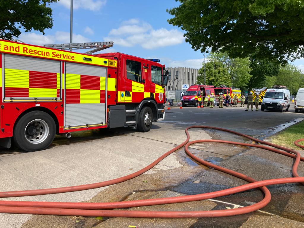 Huge warehouse blaze sends plume of smoke over Southend | ITV News Anglia