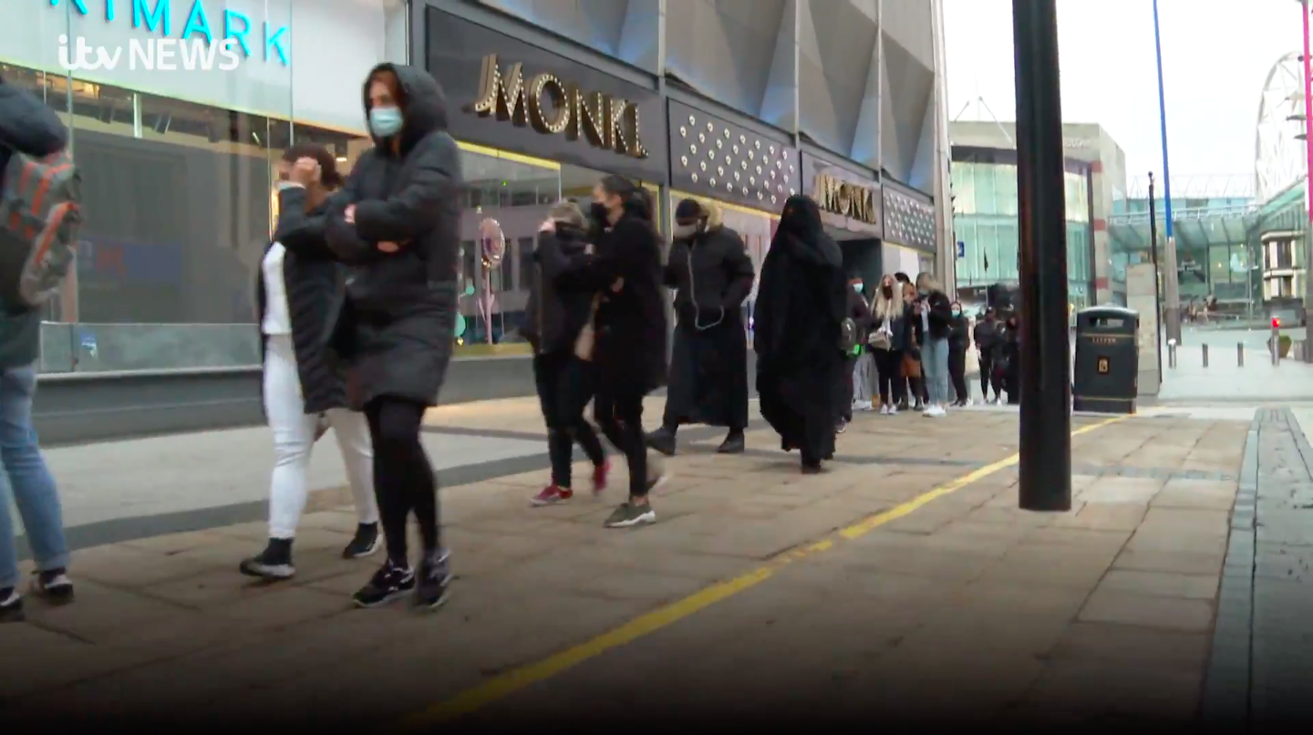 Lockdown Eases: Shoppers queue outside world's biggest Primark in ...