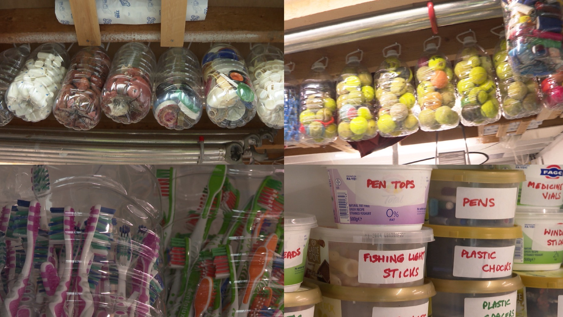 Cartons, toothbrushes and tennis balls from as far away as Australia ...