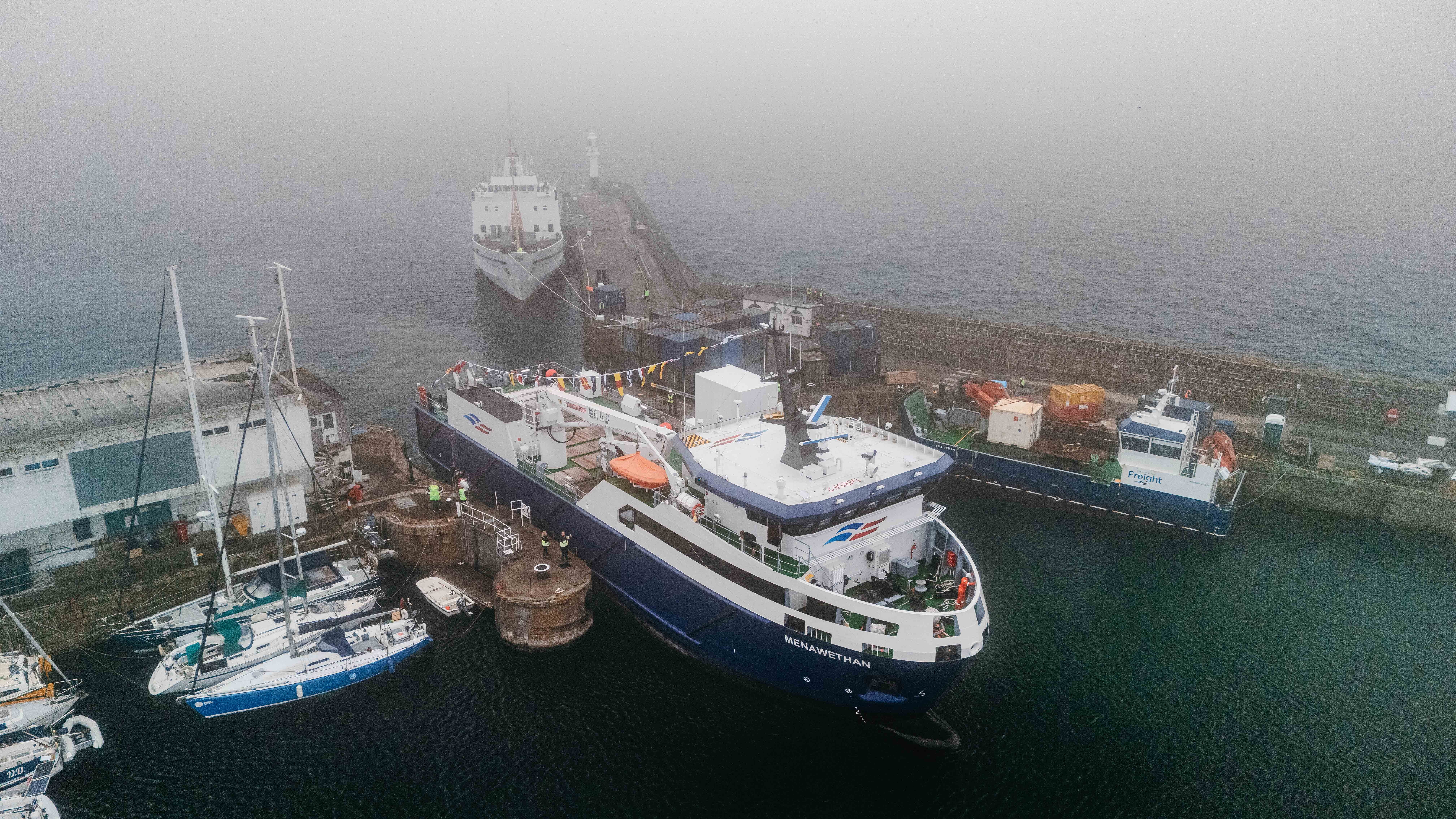 New freight ship for Isles of Scilly arrives in Penzance after a voyage ...