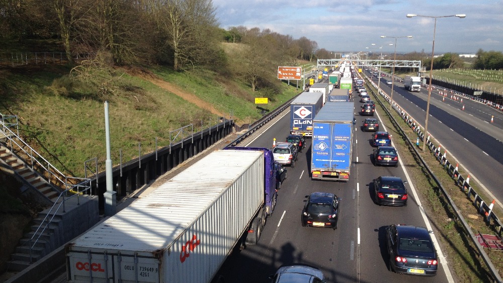 Delays on M1 after crash involving three lorries | ITV News Anglia