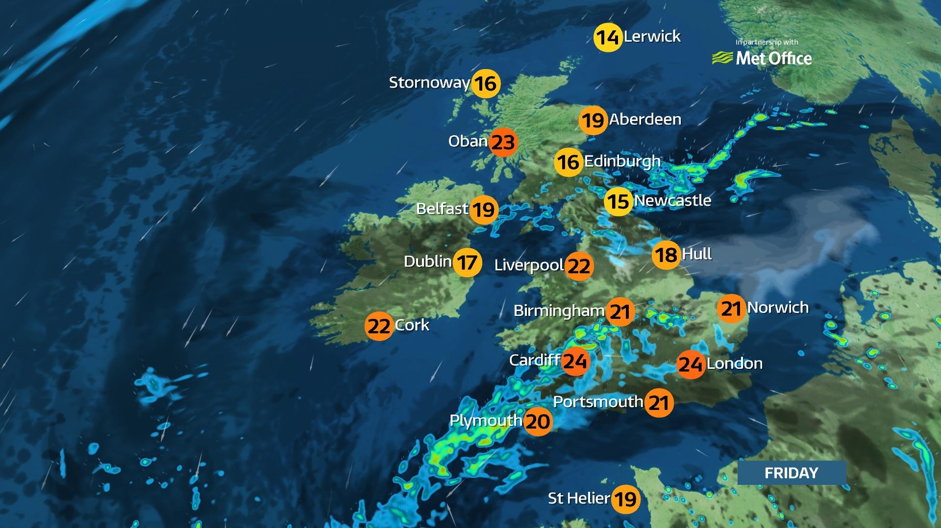 UK weather: Outbreaks of heavy rain in England with sunshine in ...