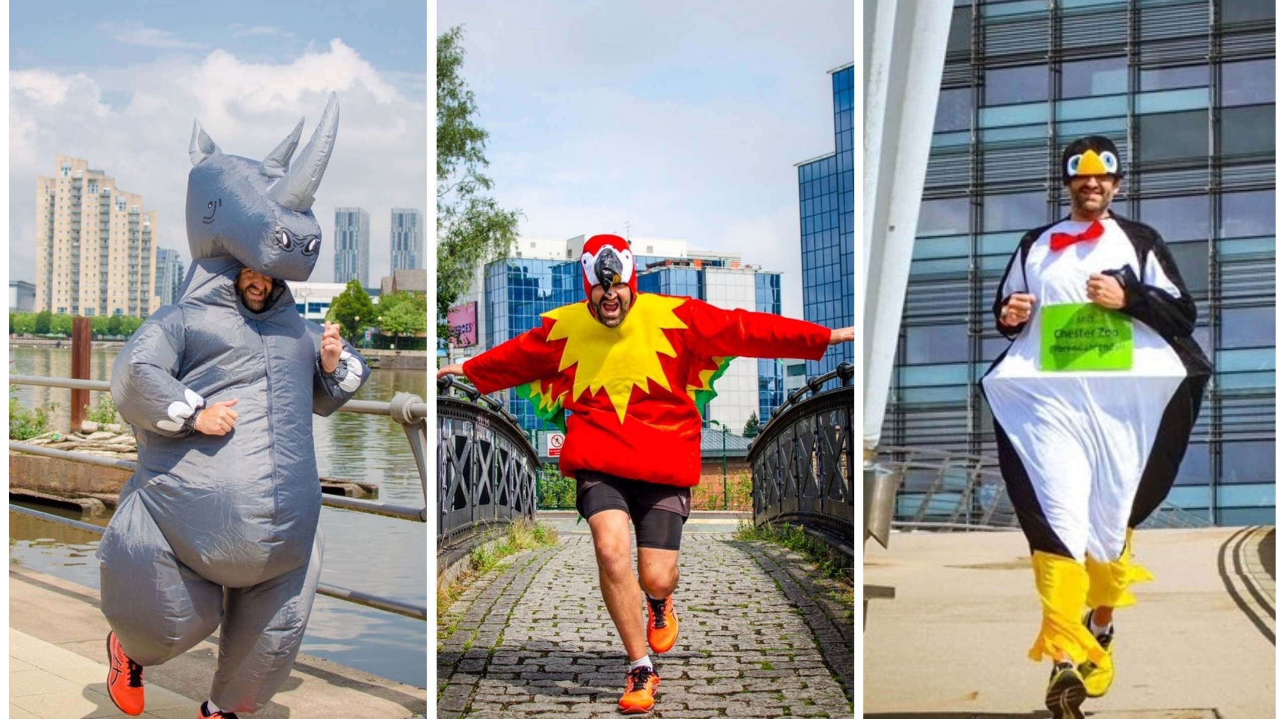 Salford teacher running 45 marathons in full animal costumes for ...