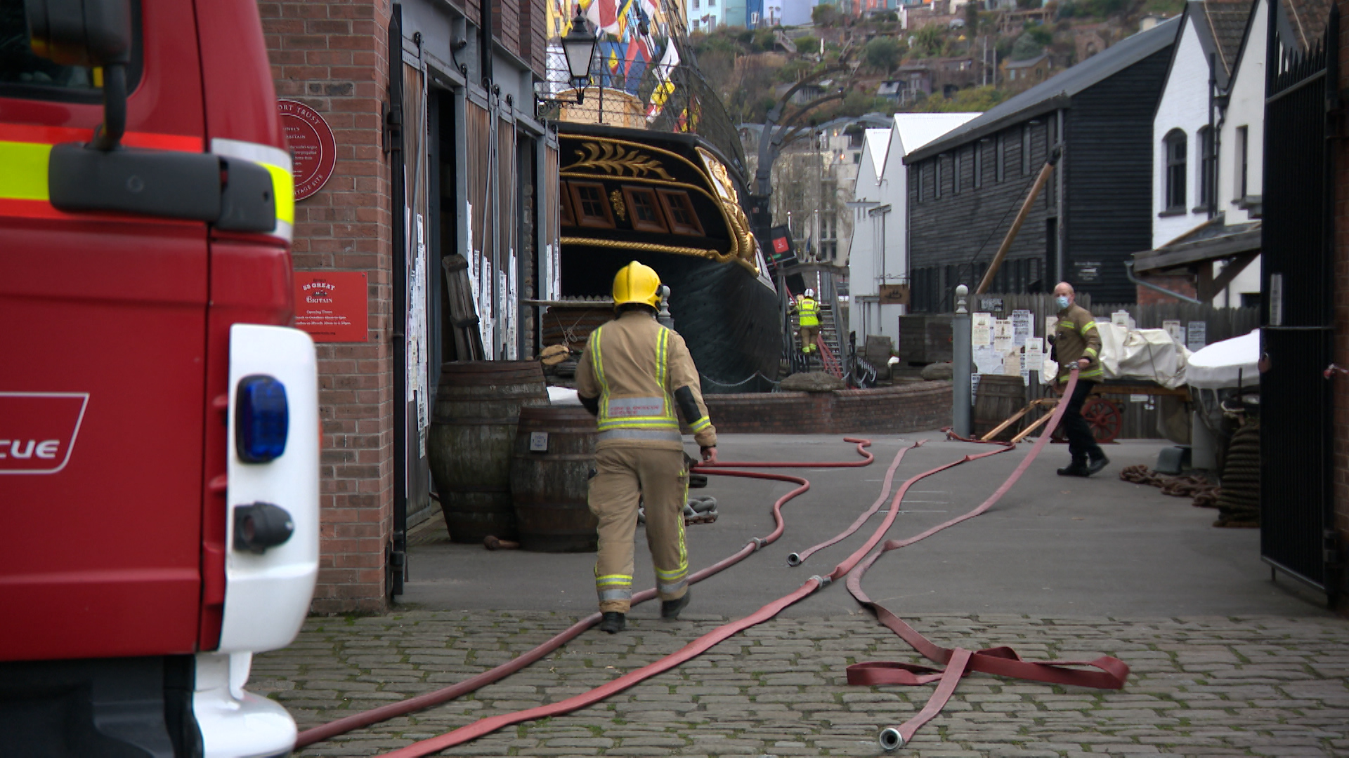 Fire breaks out on the SS Great Britain as repairs carried out | ITV ...